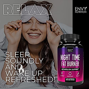Night Time Fat Burner - Carb Blocker, Metabolism Booster, Appetite Suppressant and Weight Loss Diet Pills for Men and Women with Green Coffee Bean Extract and White Kidney Bean - 60 Capsules