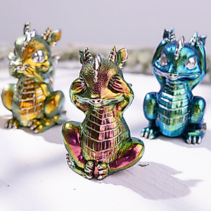 LET'S RESIN Dragon Resin Molds, Hear, Speak, See No Evil 3 Pcs Dragon Epoxy Resin Molds, Lively 3D Animal Silicone Molds for Epoxy Resin, Art Craft, Gift