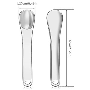 WLLHYF Mini Metal Makeup Spatula Skin Care Cosmetic Spoon Reusable Applicator, Beauty Scoop for Facial Cosmetic for Face Mask Cream Lotions Moisturizers