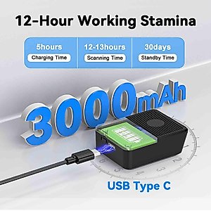 Alacrity 2D Wireless Wearable Glove Barcode Scanner, Bluetooth 2.4GHz Wireless USB 3 in 1, Right Hand Wearing Wireless Bar Code Reader Compatible with Smartphone Tablet