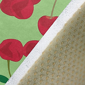 Doormat Welcome Door Mat-Sweet Red Rip Cherry Berries on Green,Living Room Kitchen Floor Mat Home Indoor Outdoor Decoration 24X16INCH