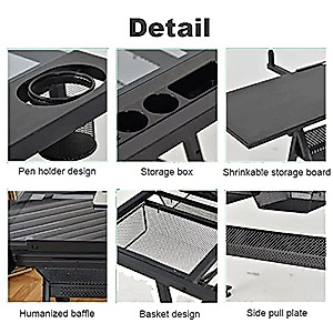 Adjustable Glass Drafting Table,Versatile Art Study Table,with Storage Drawers,Art Studio Design Sketching Painting Work Station