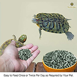 SunGrow Floating Food Sticks for Aquatic Turtles, Newts and Frogs, Balanced Meal for Strong Bones and Shells, Zip-Lock Packaging, 7 Ounce