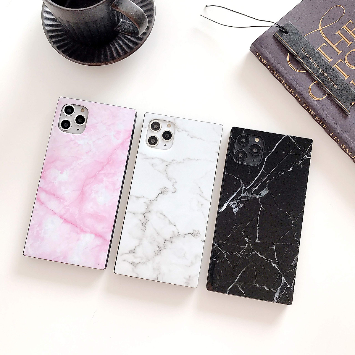Cocomii Square Case Compatible with iPhone 11 Pro Max - Luxury, Slim, Glossy, Natural Patterns, Timeless Marble, Easy to Hold, Anti-Scratch, Shockproof (Black)