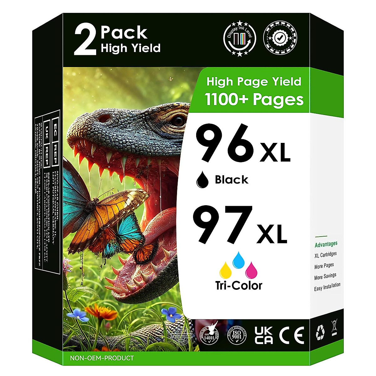InkjetsClub Remanufactured Ink Cartridge Replacement for 3 HP 96 & HP 97 Ink Cartridge Value Pack. Includes 2 96 Black & 1 97 Color Compatible Ink Cartridges