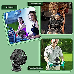 Minthouz Clip on Fan, 4000mAh Portable Fan Rechargeable Battery Operated Fan, Upgraded Quieter & Stronger Wind Personal Fan, 4 Speeds Desk Fan with Clamp,Mini Fan for Baby Stroller Bedroom Home Office