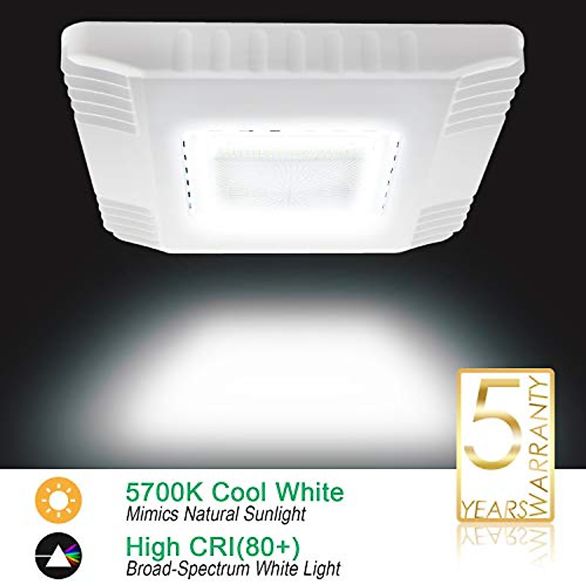 OSTEK LED Gas Station Canopy Light, 150W Carport Ceiling Light 5700K, Outdoor Rated (600W HID/HPS Equivalent), 90-277V IP65 DLC & UL Listed
