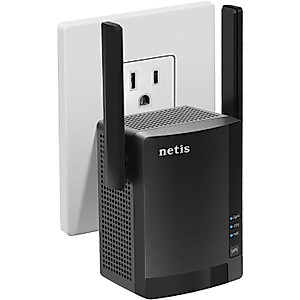 Netis E3 AC1200 Wireless Dual Band Range WiFi Extender with WPS One Button Setup, 2 High Gain Antennas and Wired Expansion Port