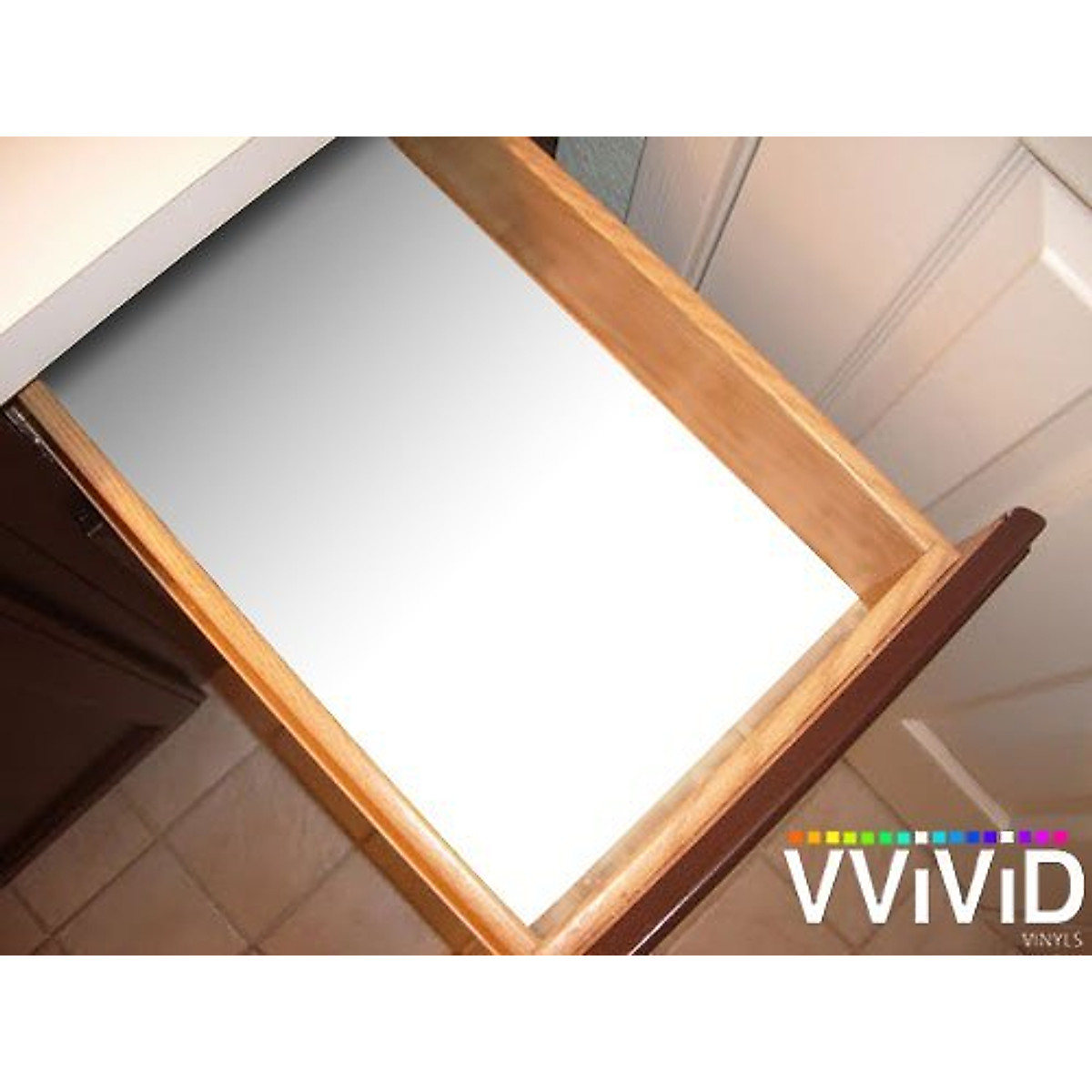 VViViD White Laminated Vinyl Wrap Sheet Roll Self-Adhesive Underlayer Waterproof Drawer Shelf Liner Rolls (2 Rolls (17.9 Inch x 54 Inch))