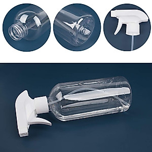 UUJOLY 16.9 oz Plastic Spray Bottle Trigger Empty Spray Bottles Clear Refillable Container for Water, Essential Oils, Hair, Cleaning Products, Adjustable Head Sprayer and Stream (2 Pack)