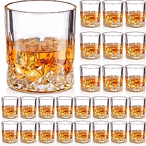 18 Pack Old Fashioned Whiskey Glasses 10 oz Bourbon Glass Cocktail Glasses Rocks Glasses for Whiskey Bourbon Liquor and Cocktail Drinks Gift for Men Women Home Bar (Elegant)