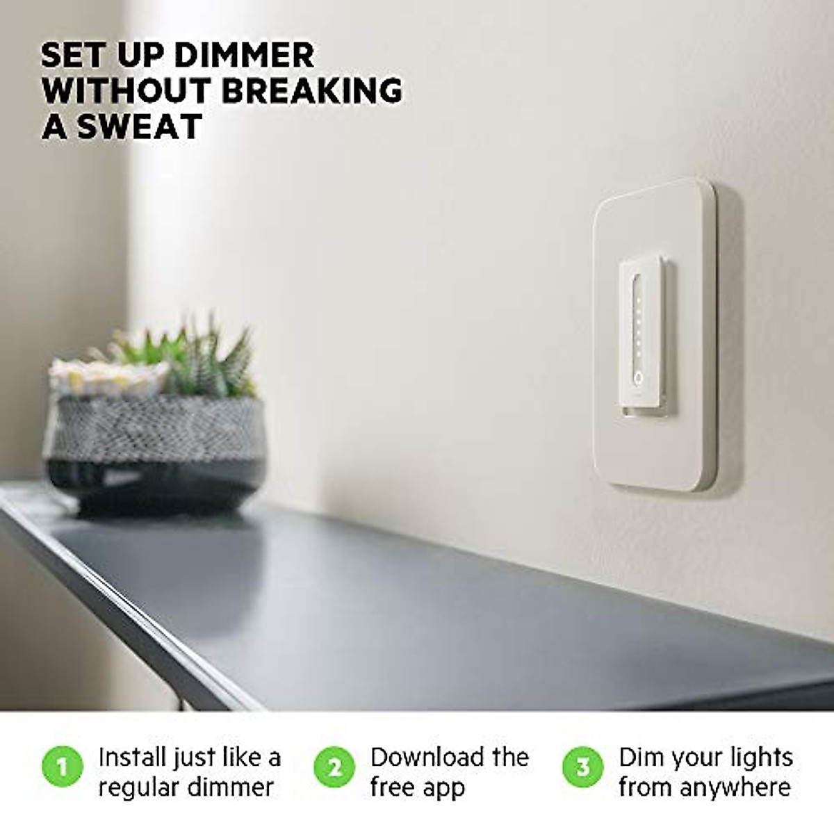 WeMo (F7C059) Dimmer Wifi Light Switch, Works with Alexa, the Google Assistant and Apple Homekit