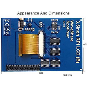 Waveshare 3.5inch Resistive Touch Display, Compatible with Raspberry Pi 5/4B/3B/Zero/Zero W/Zero 2W/Pico/Pico W/Pico WH, 480×320, IPS Screen, SPI