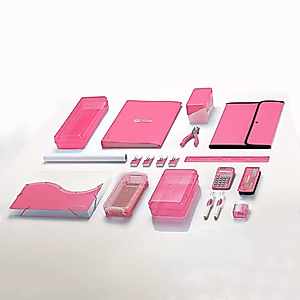 Index Card Holder Pink, 3x5 Note Flash Card Organizer Case, Index Card File w/ flip top, Notecard Recipe, Holder, Holds 250 Cards, Also Available in Purple, Red, Green, Blue, Grey (1 PC) - By Enday