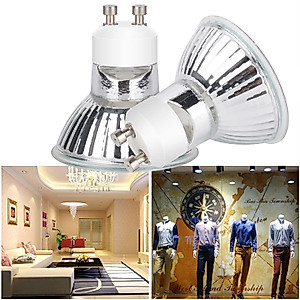 XBOCMY GU10 Halogen Light Bulbs, 6 Pack 120V 50W MR16 GU10 MR16 Track Light Bulbs with Changer, Dimmable, gu10+c 120v 50w for Track&Recessed Lighting, High Brightness with Glass Cover, Long Lifespan