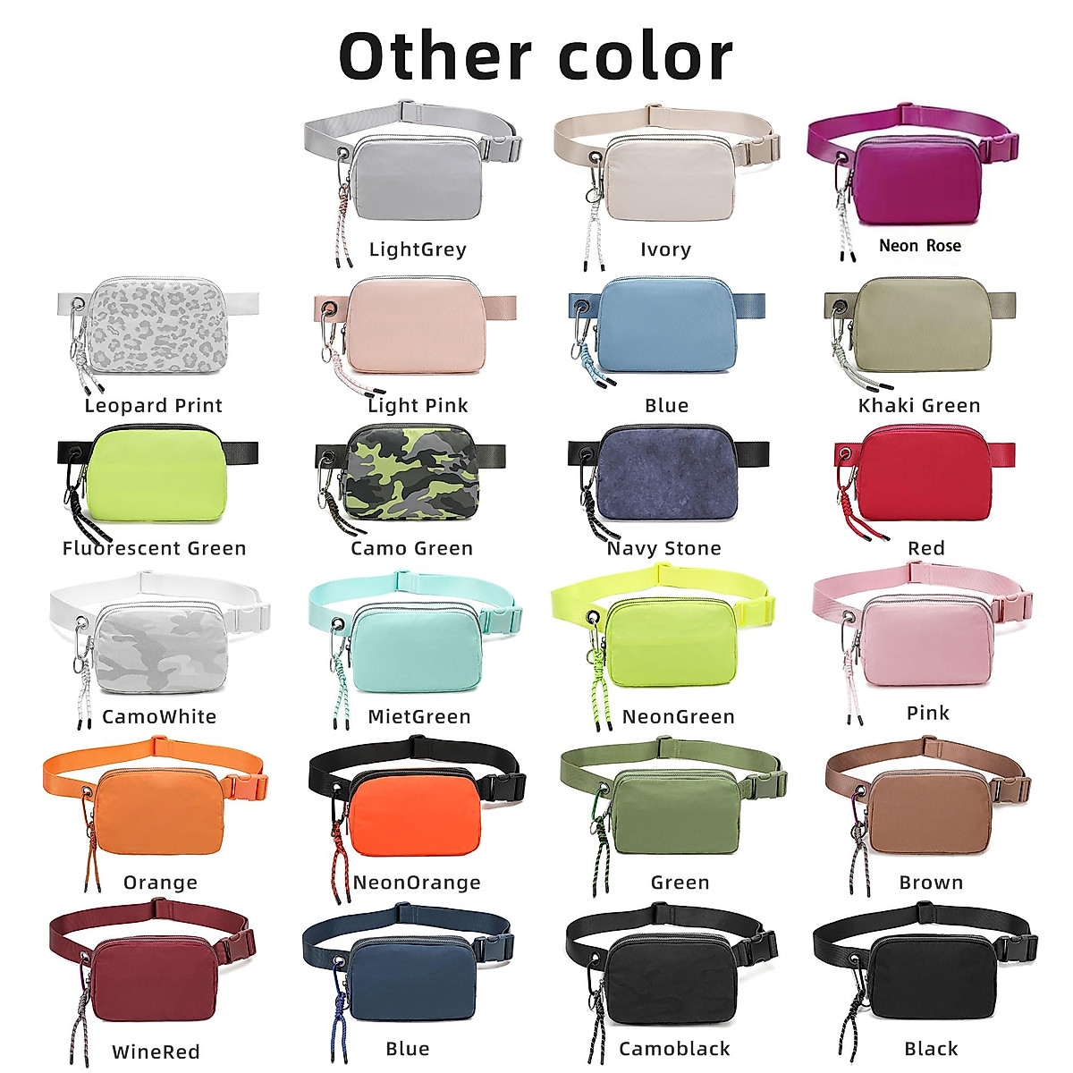 FODOKO Fanny Packs for Women Men, Fashionable Belt Bag Waist Pack for Women with Adjustable Strap, Bum Bag for Running Hiking Travel Workout (Ivory)