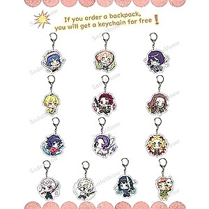 SodaMeow Anime Demon Backpack Rucksack Nezuko Backpack Slayer Bag Kimetsu no Yaiba with USB Charging Port, Free Keychain (Pink-Mitsuri)