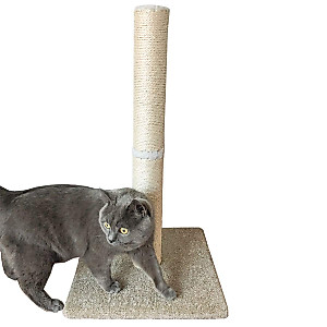 Cat Scratching Post Carpet, Tall Big Sisal Rope Cat Scratch Pole for Cats and Kittens, Stable Carpeted Heavy Base (Blue/Grey)