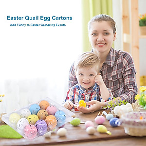 LayHyand 60 Pcs Quail Egg Cartons, Square Dozen Egg Boxes, Classical 3x4 Style Holds Up to Twelve 12 Count Small Quail Eggs Basket, Pigeon Eggs, Bulk Carton Quail Egg Tray Container for Refrigerator