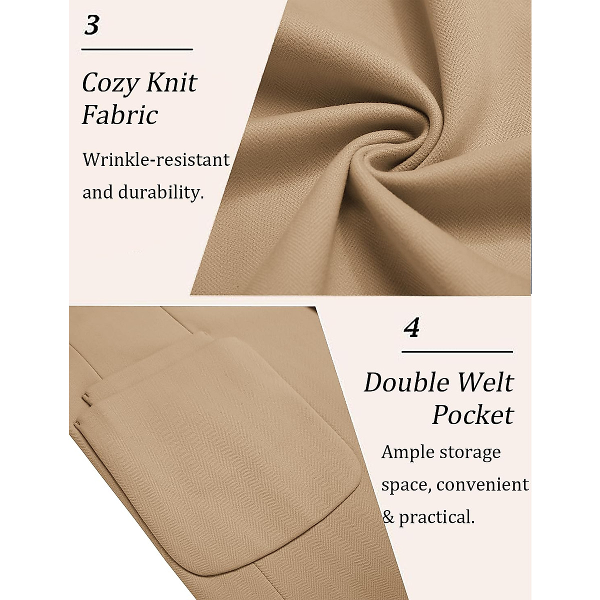 COOFANDY Mens Sport Coat Slim Fit Two Buttons Blazer Casual Suede Suit Jacket Khaki