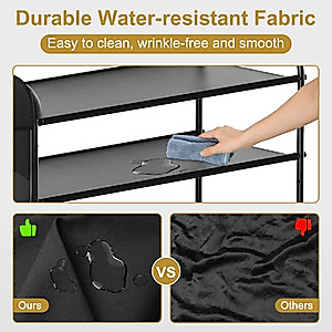 Housen Solutions Shoe Rack for Closet, 5 Tier Metal Shoe Rack Organizer with Storage 20-25 Pairs for Front Door Entrance, Entryway, Floor, Garage, Standing Black Shoes Holder Shelves