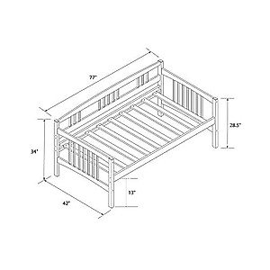 DHP Kaybed Solid Wood Twin Espresso Contemporary Bed Frame