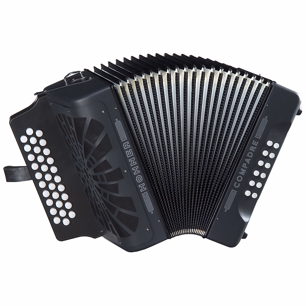 Hohner Compadre G/C/F 3-Row Diatonic Accordion - Black
