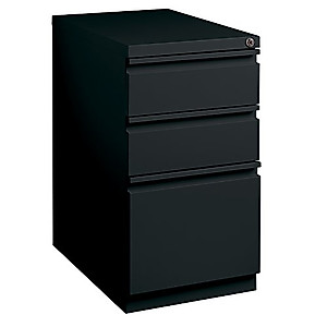 Hirsh Industries 3 Drawer Mobile File Cabinet File in Black