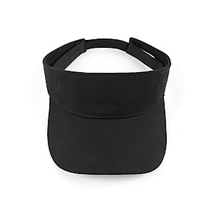 Zylioo XXL Sun Visor Hats,Summer Breathable Visor Cap,UV UPF Packable Travel Visor for Heads 22"-25" Black