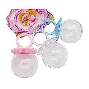 Lassos Boutique Fillable Baby Shower Pacifier Candy Favor Box, Birthday Party Table Decoration, Clear Transparent 24 Pack