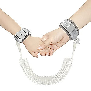 Blisstime Toddler Leash, Kid Leash Anti Lost Wrist Link with Key Lock Upgraded Baby Leash with Safety Wristband Rope for Babies Toddlers Child Kids (6.56ft/2m, Light Gray)
