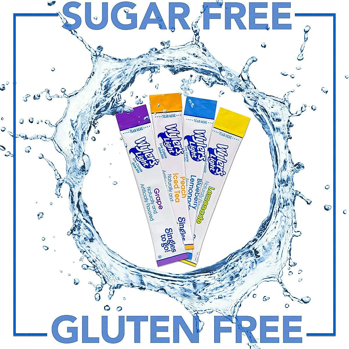 Wyler's Light Singles To Go Powder Packets, Water Drink Mix, 96 Single Servings, Peach Iced Tea, 7 Ounce (Pack of 12), 5.64 Ounce