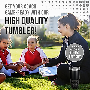 JFWcreations Personalized Soccer Coach Tumbler Cup Gift With Name - Travel Mug - Pewter