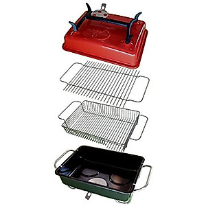 Raptor Grilling's Money Saving, Clean Hands, Large Portable Charcoal Grill -RED- VR10017AA