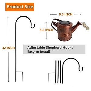 Solar Watering can with Garden Decor Lights-Star Shower Art LED Solar Twinkle Lights Outdoor Waterproof, Fairy Light Firefly Copper Wire Bunch with Bracket, Metal Decor for Home Pathway Patio Yard