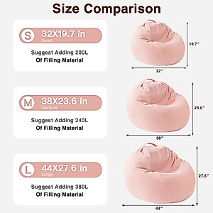 EXQ Home Stuffed Animal Storage Kids Bean Bag Chair Cover (No Filler) Washable Ultra Soft Corduroy Pink Bean Bag Cover for Organizing Plush Toys or Textile, Sack Bean Bag for Adults, Teens