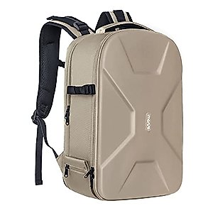 MOSISO Camera Backpack, DSLR/SLR/Mirrorless Photography Camera Bag 15-16 inch Waterproof Hardshell Case with Tripod Holder&Laptop Compartment Compatible with Canon/Nikon/Sony, Camel