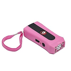 Duo Thunder Super Heavy Duty Stun Gun for Self Defense with Bright Led Flashlight, Safety Disable Pin - Rechargeable Battery, Nylon Holsters for Easy Cary (Pink)