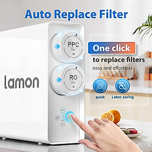 Lamon R1PRO Reverse Osmosis Water Filter System, NSF/ANSI 42 Certified RO System Under Sink, Free Mineral Filter, Smart Faucet, 2:1 Pure to Drain, Reduces TDS