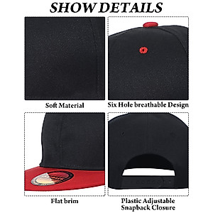 JaGely 15 Pack Snapback Hats for Men Hip Hop Style Hats Solid Baseball Hats Adjustable Snapback Cap Flat Brim Baseball Caps(Mixed Colors)