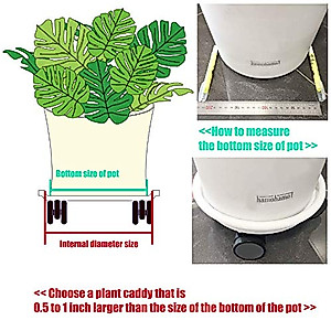 CHUNGUN EX-13.5" Plant Caddy with 4 Wheels/Heavy Duty hold up to 200 lbs/Flower Pot Mover, Indoor Rolling Planter Dolly on Wheels/Outdoor Planter Trolley Tray Coaster (EX-13.5 / IN-12.2 Inch Black)