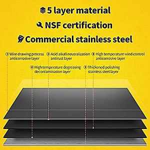 BIEAMA Stainless Steel Sink NSF 17" x 15" Commercial Wall Mount Sink, Strainer and Faucet Included, Perfect for Home, Stores, Restaurants, Bars, etc