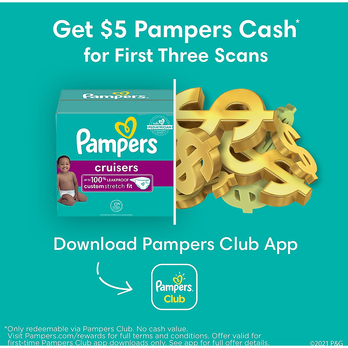 Diapers Size 4, 160 Count - Pampers Cruisers Disposable Baby Diapers, (Packaging May Vary)