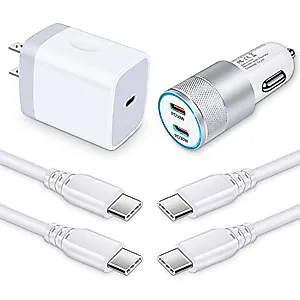 Samsung 60W Type C Car Adapter 20W USB C Box Charger for Samsung Galaxy A14 5G,A54,A23,A13 5G,S23,A34,A53,S21 FE,A03s,Z Fold 4,A04S,S22,S20,Pixel 7 Pro,6a,5,Pad, 6FT Type C to C Fast Cable and Adapter