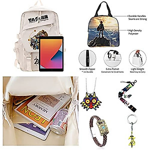 JKCUYTR 6pc anime backpack travel multipurpose backpack Waterproof casual Laptop Backpack(nylon18in)