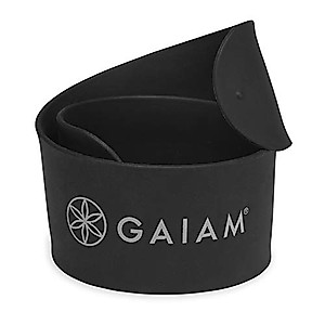 Gaiam Yoga Mat Strap Slap Band - Keeps Your Mat Tightly Rolled and Secure, Fits Most Size Mats (20"L x 1.5"W), Black