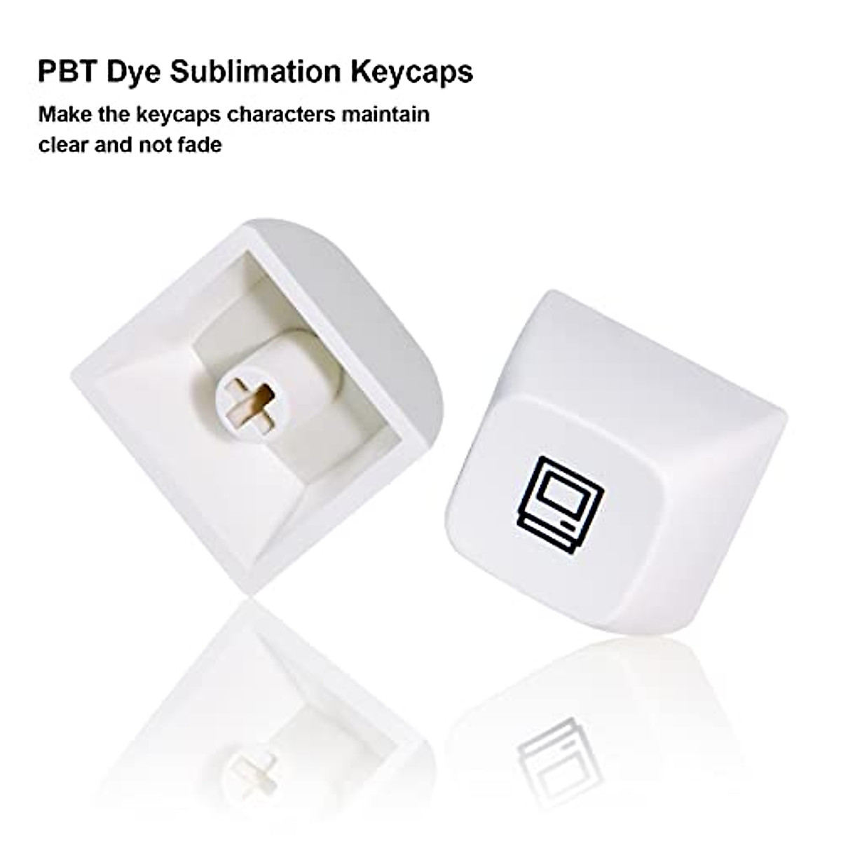 MAIRYYA 126 Keys Minimalist White Keycaps, XDA Profile PBT Keyboard Keycaps Full Set, Custom Dye Sublimation Keycaps for 60% 65% 75% 100% Cherry MX Switches Mechanical Keyboard