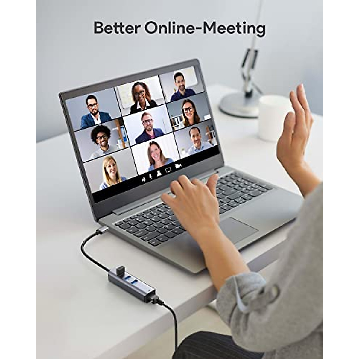 USB 3.0 to Ethernet Adapter,ABLEWE 3-Port USB 3.0 Hub with RJ45 10/100/1000 Gigabit Ethernet Adapter Support Windows 10,8.1,Mac OS, Surface Pro,Linux,Chromebook and More