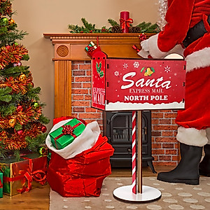 Tenceur Christmas Mailbox Letter to Santa Kit Christmas Decorations with Santa Mailbox 12 Envelopes 12 Christmas Cards 12 Stickers 12 Stamps for Wish List Indoor Outdoor Home Xmas Holiday Room Party