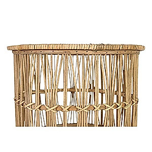 Creative Co-Op 11.25", 13.5" & 15.75" Woven Bamboo Footed (Set of 3 Sizes) Baskets, Beige